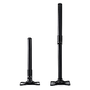 QWORK Undermount Sink Brackets Kit, 2 Pack Steel Undercounter Sink Stand Adjustable Support Sink Leg, Sink Repair Bracket Kit, for Kitchen and Bathroom (17.7-30.3"), Black