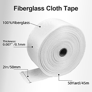 NEZUIBAN Fiberglass Cloth Tape, 6 oz, 2 inch Wide by 50 yd, Woven Fiberglass Fabrics Tape