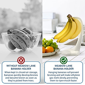 Meadow Lane Banana Holder Stand - BPA-Free White Plastic Fruit Hanger for Freshness, Kitchen Storage Item, 1-Pack