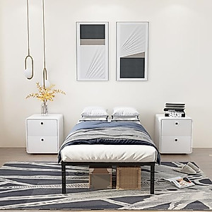 Yedop 18 Inch Twin XL Bed Frames, No Box Spring Needed, 2500 lbs Heavy Duty Steel Slat Support, Non-Slip XL Twin Bed Frame, Metal Platform Bed Frame Twin XL Black