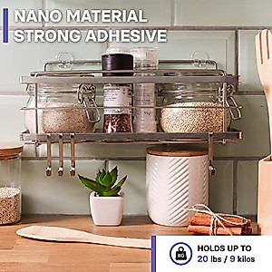 KINCMAX 2 Packs Strong Sticky Waterproof Heavy-duty Wall Adhesives Nail Free Transparent Adhesive Pad No-trace Wall Stick Adhesives Hook Strip for Shower Caddy, Kitchen Racks, Bathroom Storage Shelves