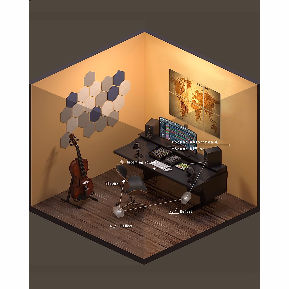 BUBOS Large Acoustic Panels (B07ZCFXTQL, 5 Pack)