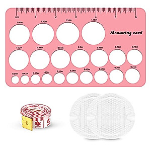 KRX Nipple Ruler for Flange Sizing,Accurate Nipples Size Measurement Precision Tool for Breast Pump,Soft Silicone Sizer for New Moms,with 2 Nursing Pads
