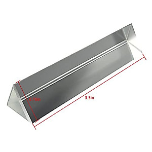 Equilateral Prism FMHXG Crystal 3.54inch Optical Glass Triangular Prism for Teaching Light Spectrum Physics and Photo Photography Prism, 20x20x90mm