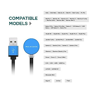 TUSITA MCC3 1A/1.5A/2A Magnetic Charger Compatible with Olight Odin | Odin Mini | PL-Pro | Baton3 | Warrior Mini2 | Perun 2 | Seeker 3 pro|Warrior X3 3S | Baldr Pro R - 50CM