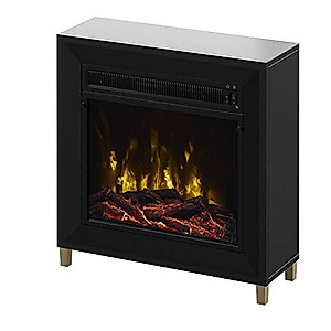 Twin Star Home Wall Mantel Electric Fireplace, Black