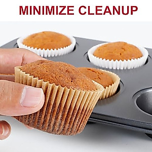 Caperci Standard Parchment Cupcake Liners for Baking 300 Pcs - Odorless Greaseproof Paper Muffin Baking Cups for Wedding Birthday Party Baby Shower Festivals (Natural)
