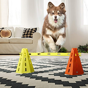 YES4ALL Agility Cones Hurdle Set 4 Green Cones + 4 Orange Cones + 4 Green Bars