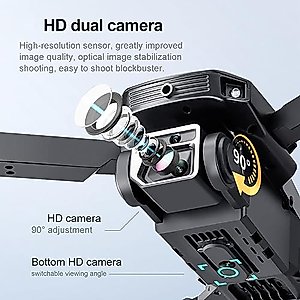 RKSTD RC Drone With HD Camera For Adults And Kids - Foldable FPV Remote RC Drone, Altitude Fixed, One Button Start/Land, 3D Flip, Obstacle Avoidance Function, Holiday Gift