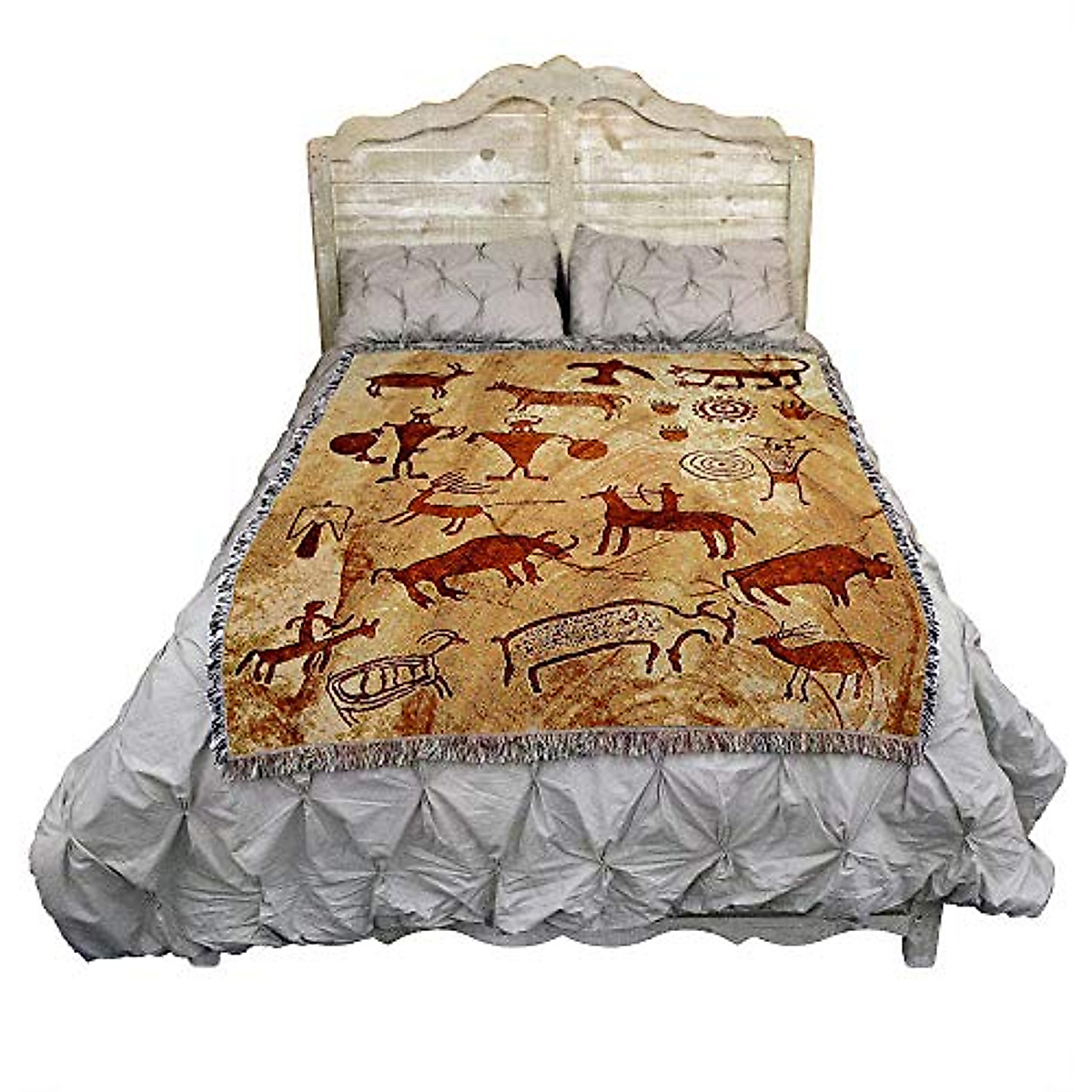 Pure Country Weavers Rock Art of The Ancients Blanket - Southwest Cave Rock Art - Gift Tapestry Throw Woven from Cotton - Made in The USA (72x54)