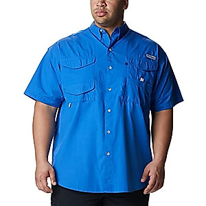 Columbia Standard Men’s Bonehead Short-Sleeve Work Shirt, Comfortable and Breathable, Vivid Blue, X-Large
