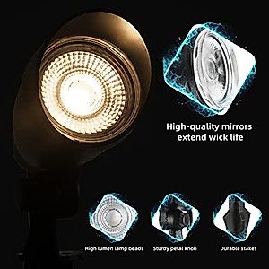 CONERIFE Low Voltage Led Landscape Lights, Outdoor Landscape Lighting with Warm White IP65 Waterproof, Low Voltage Landscape Lights for Garden Yard Driveway Walls Trees Flags.