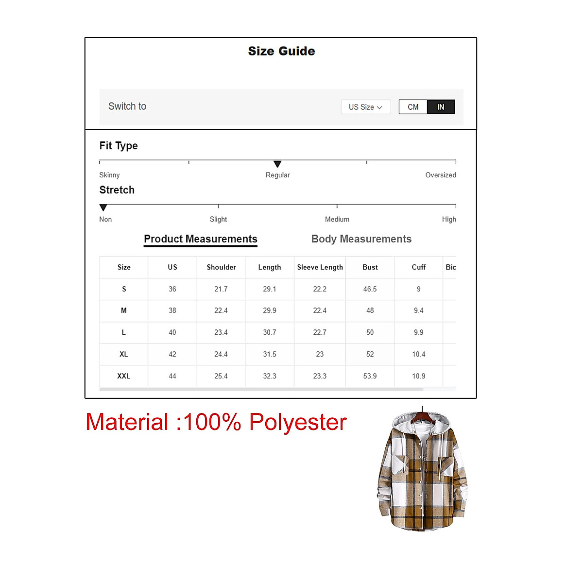OYOANGLE Men's Casual Plaid Flannel Jacket with Hoodie Long Sleeve Button Down Shirt Brown Check L