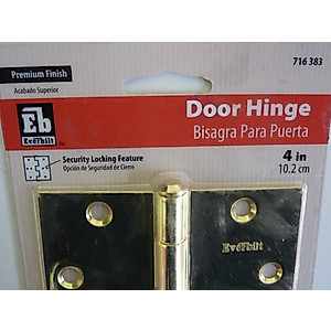 Everbilt 4 in. Solid Brass Square Corner Security Door Hinge 14909