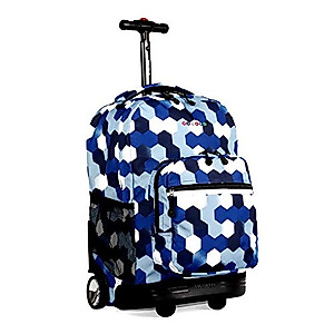 J World New York Sunrise Kids Rolling Backpack for Girls Boys Teen. Roller Bookbag with Wheels, Mini Dia, 18"