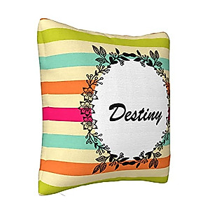 KPSheng Personalized Floral Pillow 5 Designs Flower Pillow with Name Custom Name Throw Pillow Covers for Sofa Living Room Gifts for Girls, Mother's Day Birthday Gift idea