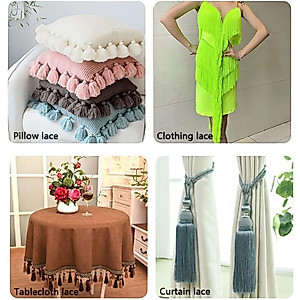 10 Yards Sewing Fringe Trim, BetterJonny 6inch Tassel Fringe Trim for Sewing Long Chainette Fringe Tassel Trim DIY Crafts and More Other Sewing Projects for Wedding, Party Decorations (Black)