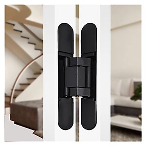 Hinges 40KG/80KG/120KG Hidden Folding Wood Door Heavy Duty Hinge Concealed Furniture Hardware Cabinet Hinge (Color : Black, Size : G80)