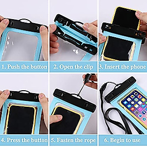 Harapu Universal Waterproof Phone Pouch Case Compatible for iPhone 13 12 11 Pro Max XS MAX XR X 8, Galaxy S21 S20 S11 S10 S8 S8+, Most Phone up to 6.5" Diagonal, Blue