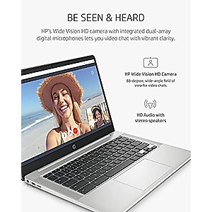HP Chromebook 14a Laptop, AMD 3015Ce Processor, 4 GB RAM, 32 GB eMMC Storage, 14-inch Micro-Edge HD Display, Google Chrome OS, Anti-glare Screen, Long-Battery Life (14a-nd0010nr, 2021, Mineral Silver)