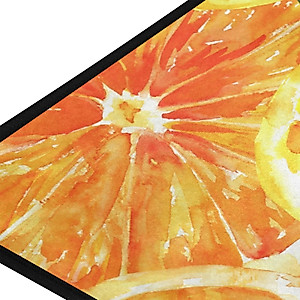 Lemon Kitchen Mat Orange Kitchen Rugs Floor Mat Anti Fatigue Non Skid Washable Bath Rug Runner Doormats Carpet Sink Mat Lemon Kitchen Decor 39 X 20 inch