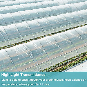 10 x 26 ft Greenhouse Film & Repair Tape, 6 mil Clear Greenhouse Cover, UV Resistant Covering Plastic Sheeting Hoop Anti-drip House Plastic Polyethylene Cover