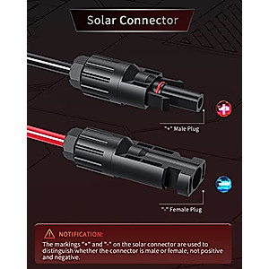 RANDPOW 10AWG Solar Panel Cable Connector to Anderson Power Pole Adapter, Solar Connectors Extension Cable Compatible with Anderson Power Pole Solar Panel for Solar Generator Power Station
