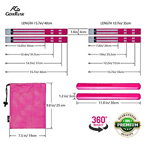 GoxRunx Reflective Bands Running Gear (6 Pack) Adjustable Reflective Armband Arm Wrist Ankle Leg Bands Reflectors -Reflective Tape Straps for Clothing Night Running Cycling Walking -Slap Bracelets