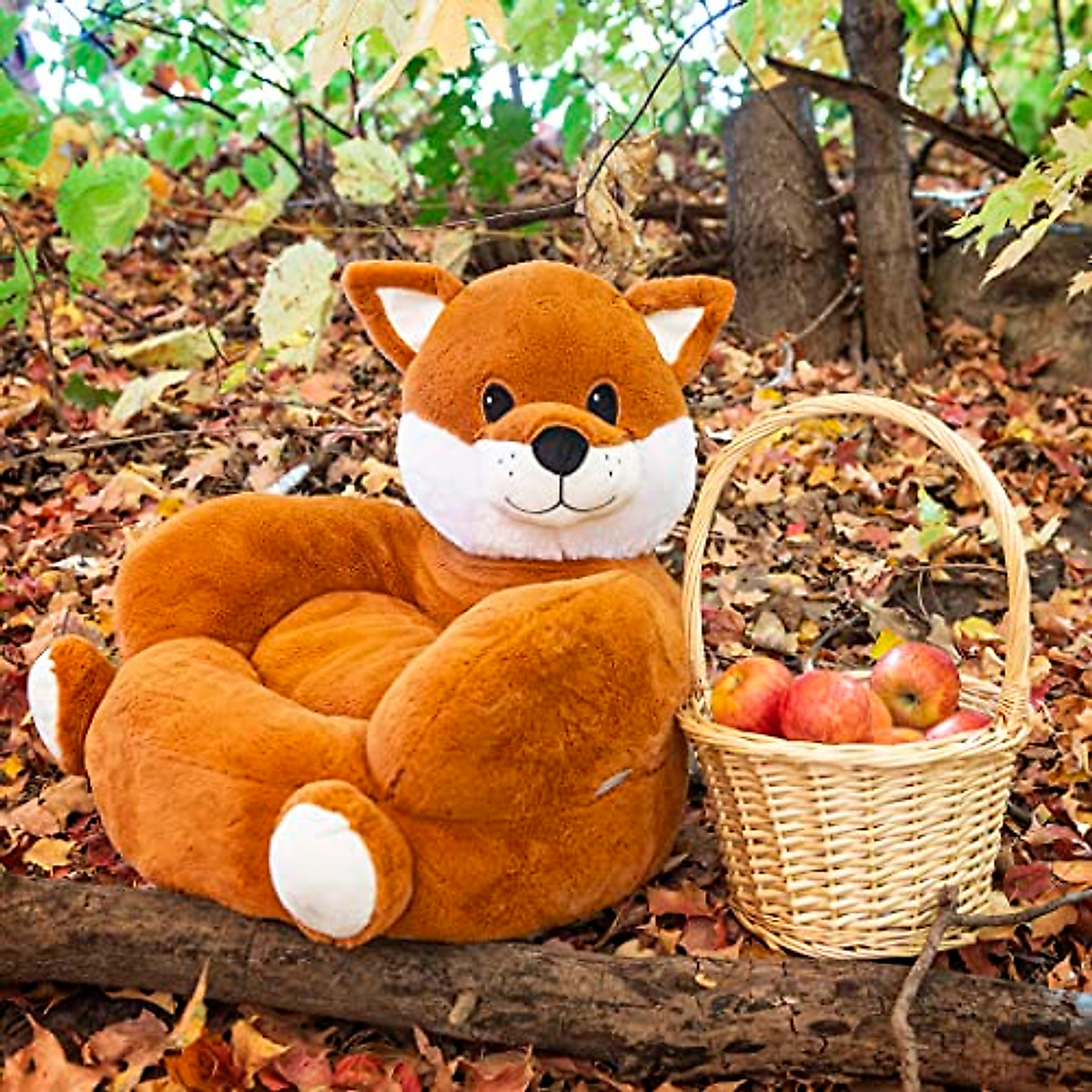 Trend Lab Fox Toddler Chair Plush Character Kids Chair Comfy Furniture Pillow Chair for Boys and Girls, 21 x 19 x 19 inches