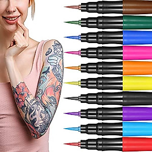 Jim&Gloria Temporary Tattoo Pens Fake Tattoos Kit Removable Body Tattoo Paint Markers For Men Women Sleeves St Patricks Day Teen Girls Trendy Stuff Unique Trending Gifts For Teenage Boys Kids Or Adult