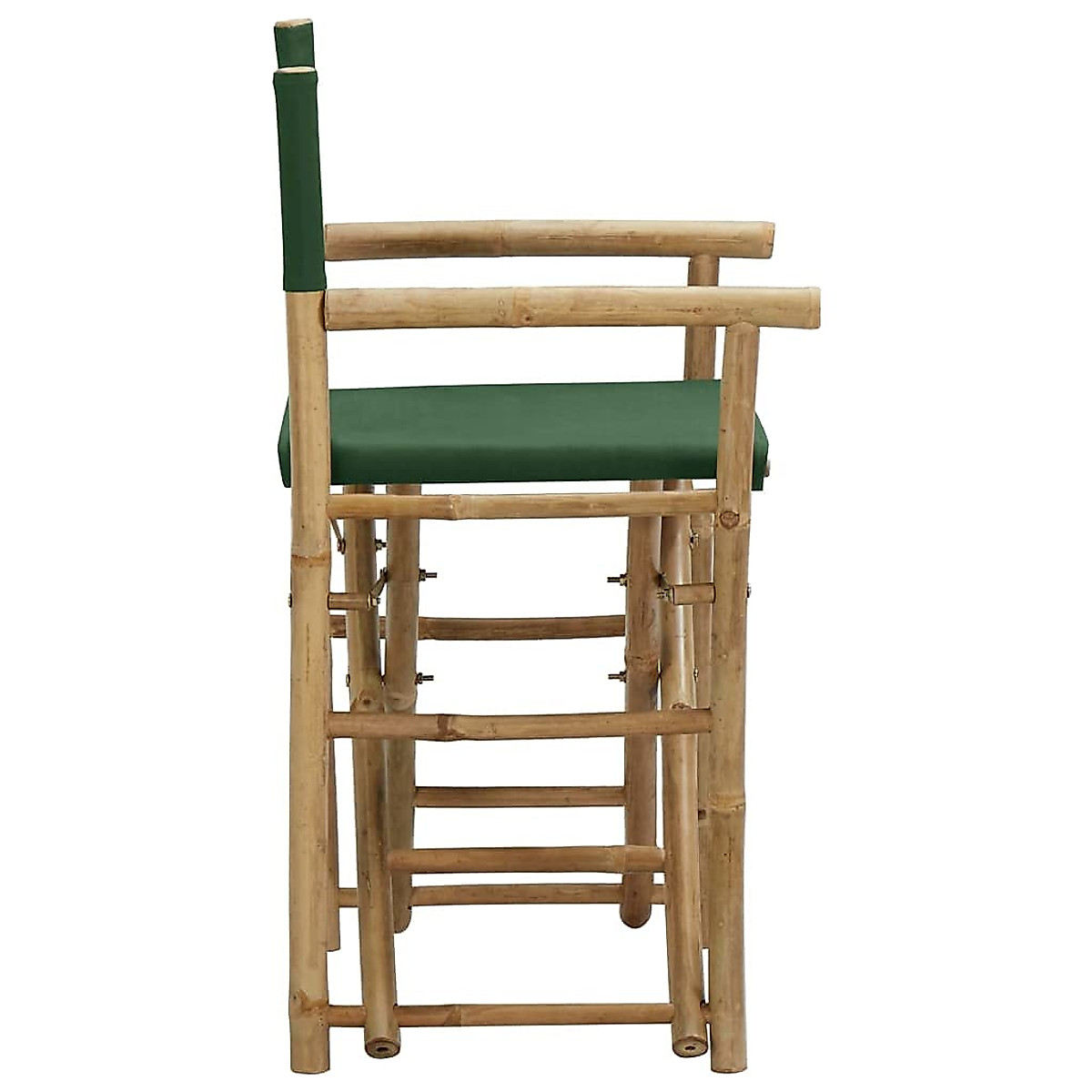 UTSRABFA Conversation Furniture Set Patio Dining Chair Outdoor Club Chair Folding Director's Chairs 2 pcs Green Bamboo and Fabricfor Porch, Balcony, Deck, Patio, Backyard