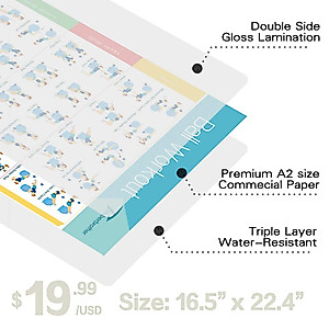 Timberbrother 75cm Exercise Ball Chair with Resistance Bands Workout Poster 16.5”x 22.4”,Stability Ball Base for Gym and Home Exercise (Black with Ring & Bands)