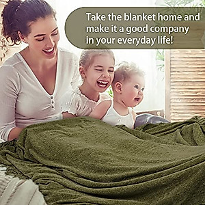 Vhorate Throw Blanket for Couch Sofa Bed Chair, 50in x 60in Soft Cozy Chenille Living Room Blanket with Tassel, Comfy All Seasons Suitable for Women Men and Kids