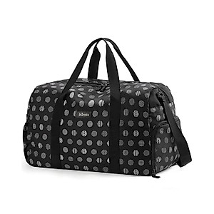 Marvolia Small Gym Bag for Women - Duffle Bag for Travel Weekender Bag with Shoe Compartment Carry on Bag for Women - Black