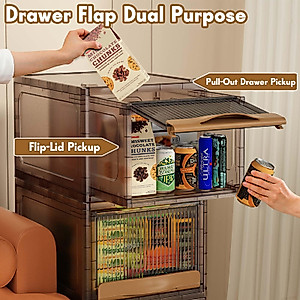 Maricruz Stackable Storage Bins With Lids,Storage Bins With Front Doors,Transparent Storage Cabinet,Stackable Closet Organizers Perfect For Home, Office,Dorm Room(4 Pack,Clear, 8gal)