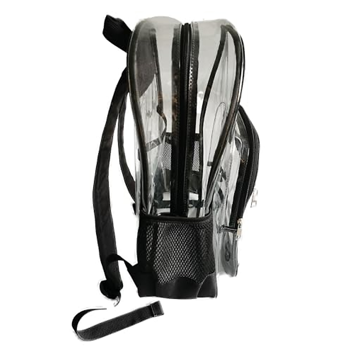 FENZA Clear School Bagpack Stadium Approved Waterproof for Concert Work Sport Event Heavy Duty PVC Transparent, Reinforced Straps & Front Accessory Pocket - Perfect for Security, & Sporting Events