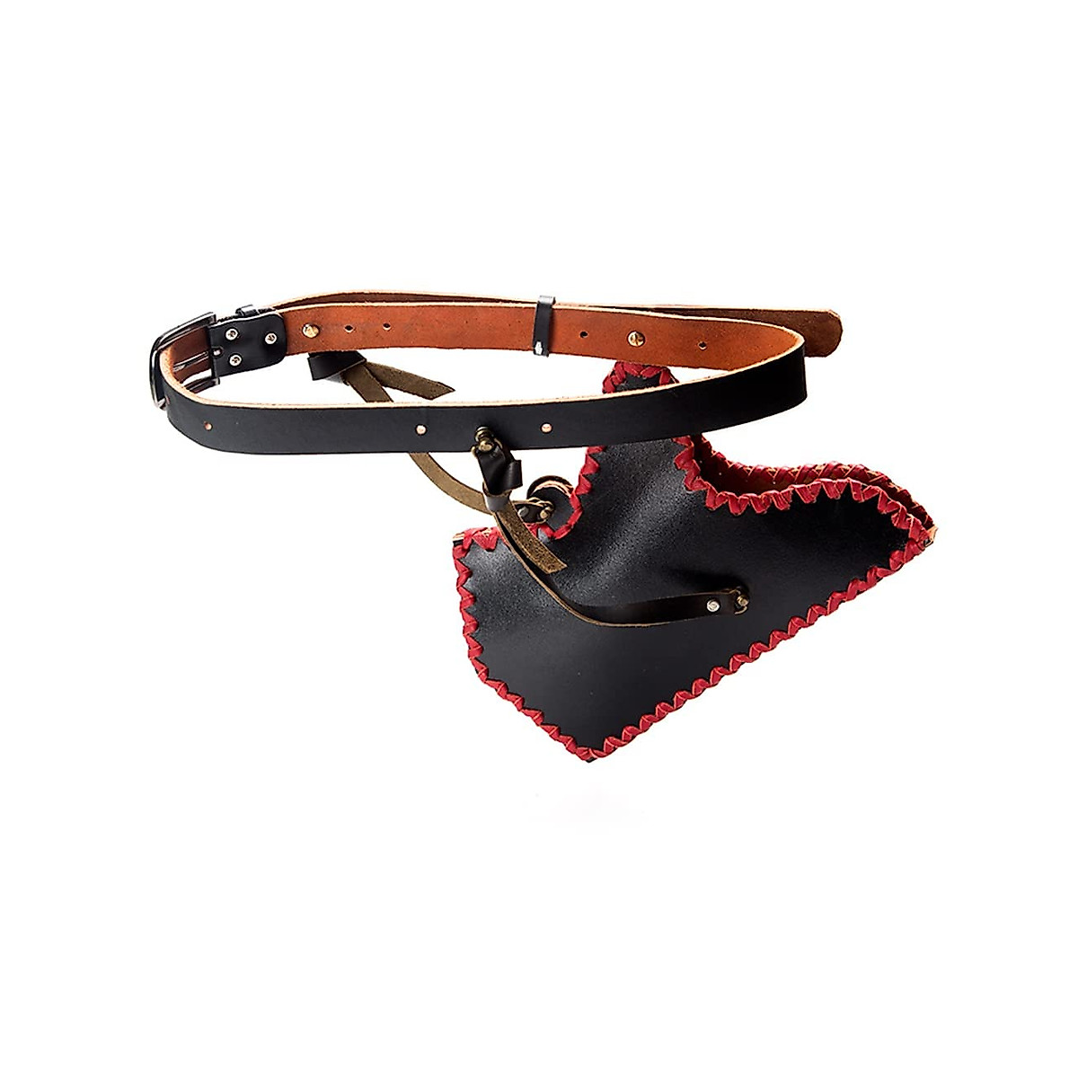 longbowmaker Archery Manchu Quiver Mounted Archery Side Quiver Black Cow Leather Archery Arrows Quiver Field Quiver