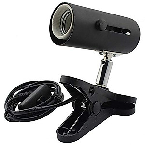 ZHONGJIUYUAN Reptile lamp Holder pet lamp Ceramic Lamp Holder Aquarium Lighting Sun Light UVB Lamp Clip for Fish Tank Turtle Lizard Habitat (Black)