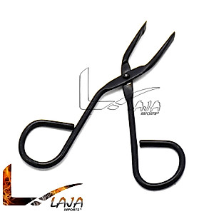 Laja Imports 'Eyebrow Tweezer Full Black Stainless Steel Professional Scissors Shaped Slant Tip Tweezer Clip For Women Makeup Accessories for Educational Use