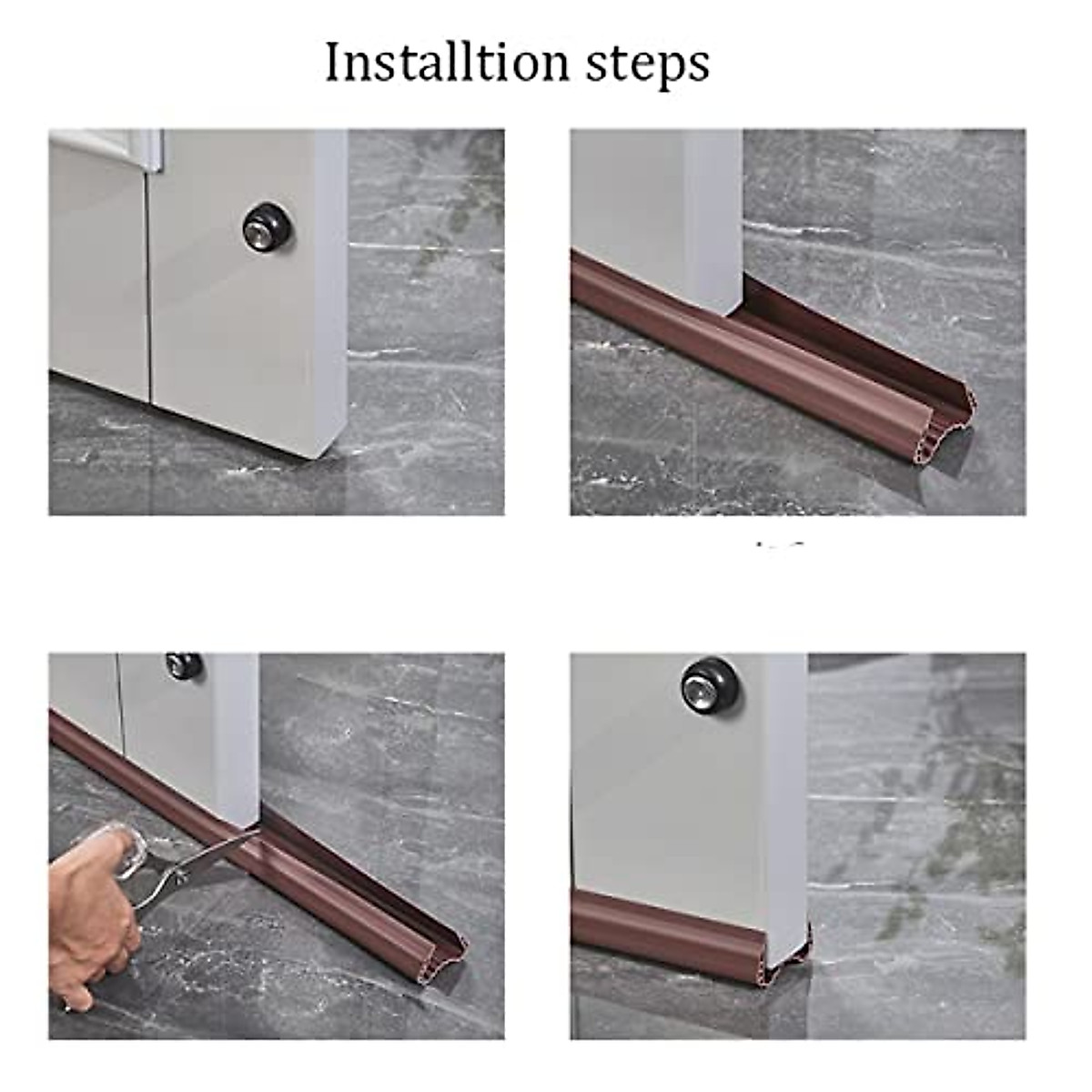 Door Draft Stopper，Self Adhesive Door Sweep Draft Stopper -Door Draft Blocker Dust Keeping Draft, Noise, Dust and Unwanted Animals Out, Soundproof (White)