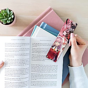 Bookmarks Metal Ruler Zero Bookography Two Reading Franxx Tassels Measure Bookworm for Book Bibliophile Gift Reading Christmas Ornament Markers Bookmark