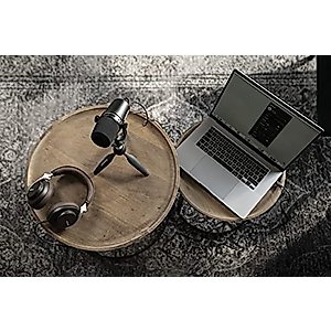 Shure MV7 USB Microphone with Tripod, for Podcasting, Recording, Streaming & Gaming, Built-in Headphone Output, All Metal USB/XLR Dynamic Mic, Voice-Isolating Technology, TeamSpeak Certified - Black
