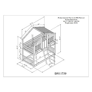 Harper & Bright Designs House Bunk Bed Twin Over Twin Kids Bunk Bed Wood Frame with Roof, Window, Window Box, Door, Safety Guardrails and Ladder, for Girls Boys (Twin Size, White)
