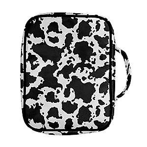 DISNIMO Cow Print Bible Cover Bible Case for Women Girls Large Size Carrying Book Cover Case Church Bag Bible Protective Bag with Handle and Zippered Pocket Kids Study Bible Bag