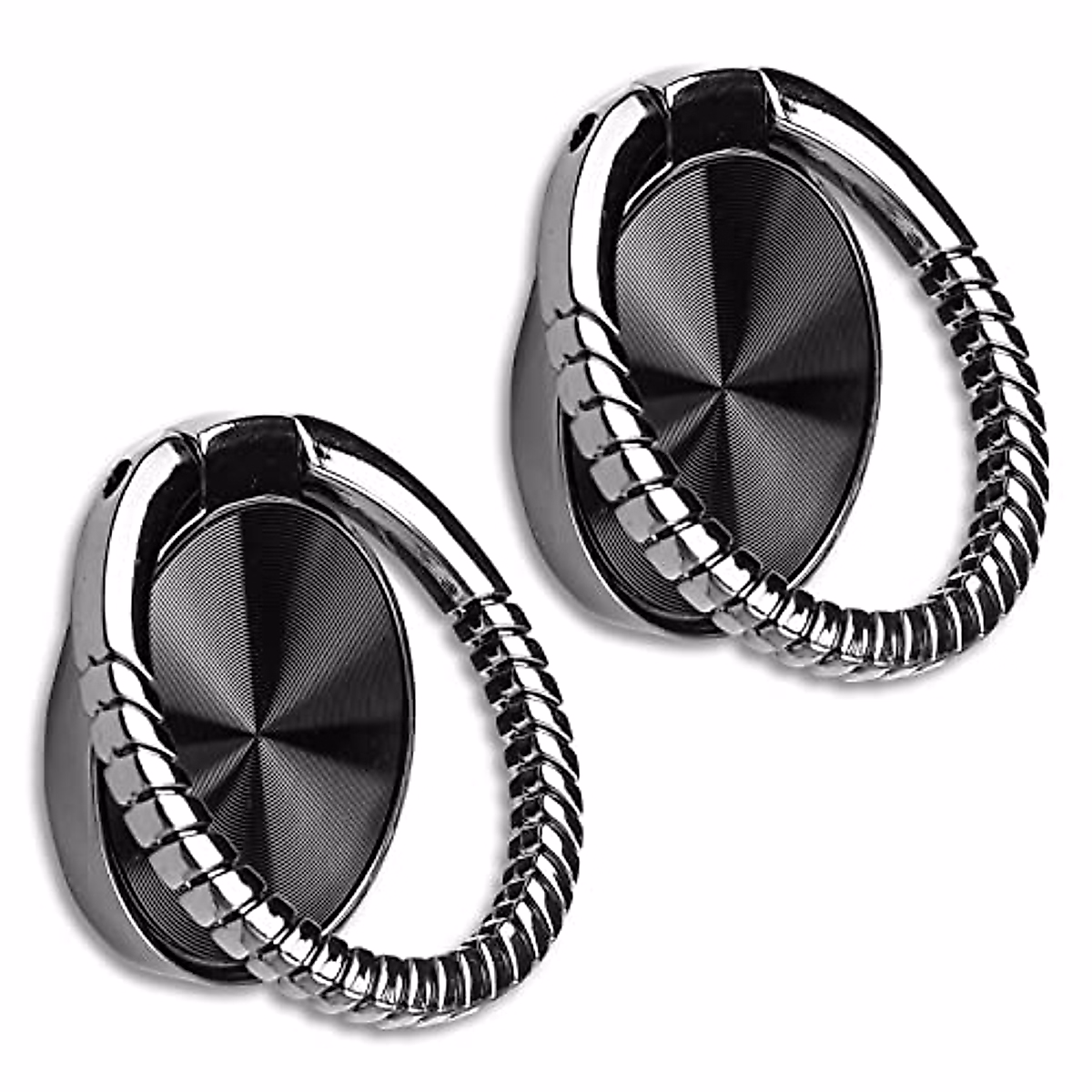 [2 Packs] Featured CD Textures Cell Phone Ring Holder Stand, 360 Degree Rotation Finger Ring Kickstand with Polished Metal Phone Grip for Magnetic Car Mount, Smartphone Accessories