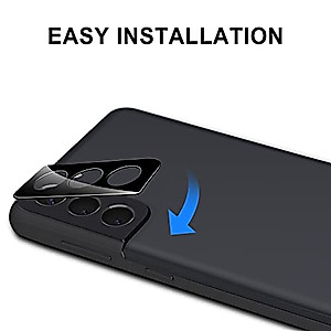 DEERLAMN [3-Packs for Samsung Galaxy S22/ S22+ Plus Camera Lens Protector, 9H Hardness Anti Scratch Easy Installation Tempered Glass - Black