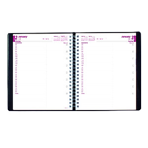 Brownline 2023 Essential Daily Planner, Appointment Book, 12 Months, January to December, Twin-Wire Binding, 11" x 8.5", Black (CB965.BLK-23)