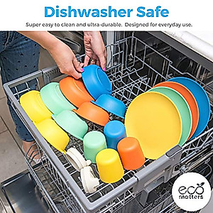 ecomatters ECO MATTERS【Microwave Safe】 Bamboo Snack Cups for Toddlers - 4 pc Set (10 oz) - Best Eco Friendly Bamboo Snack Bowls for Kids - Dishwasher and Microwave Safe - Natural BPA Free Non Toxic