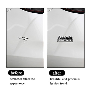 Asshole Edition Custom Car Emblem,3D Heavy Metal Car Badges Car Decals with Strong Car Emblem Adhesive,One of The Best Automotive Exterior Accessories Decoration (Black/White)