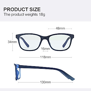 ZENOTTIC Kids Blue Light Blocking Glasses Anti Glare Lens Lightweight Frame Computer Eyeglasses for Boys and Girls(Blue)
